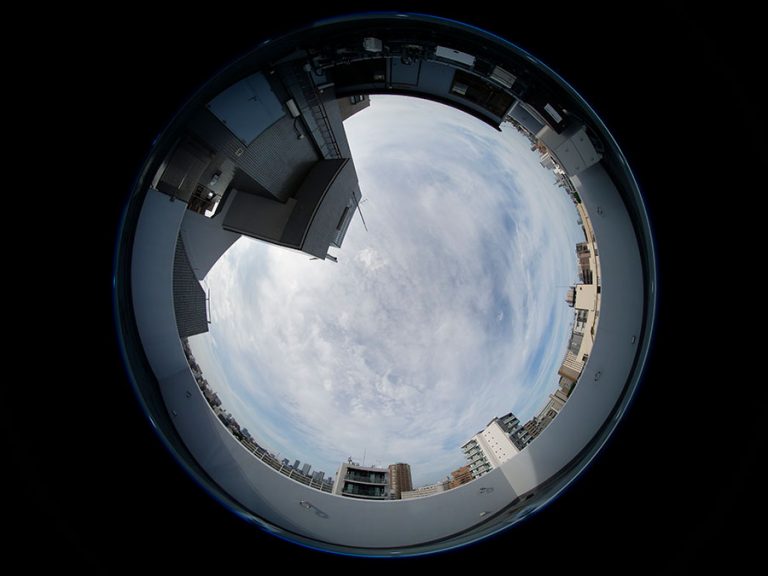 Example of using a dome cover to protect a fisheye lens | Entaniya ...